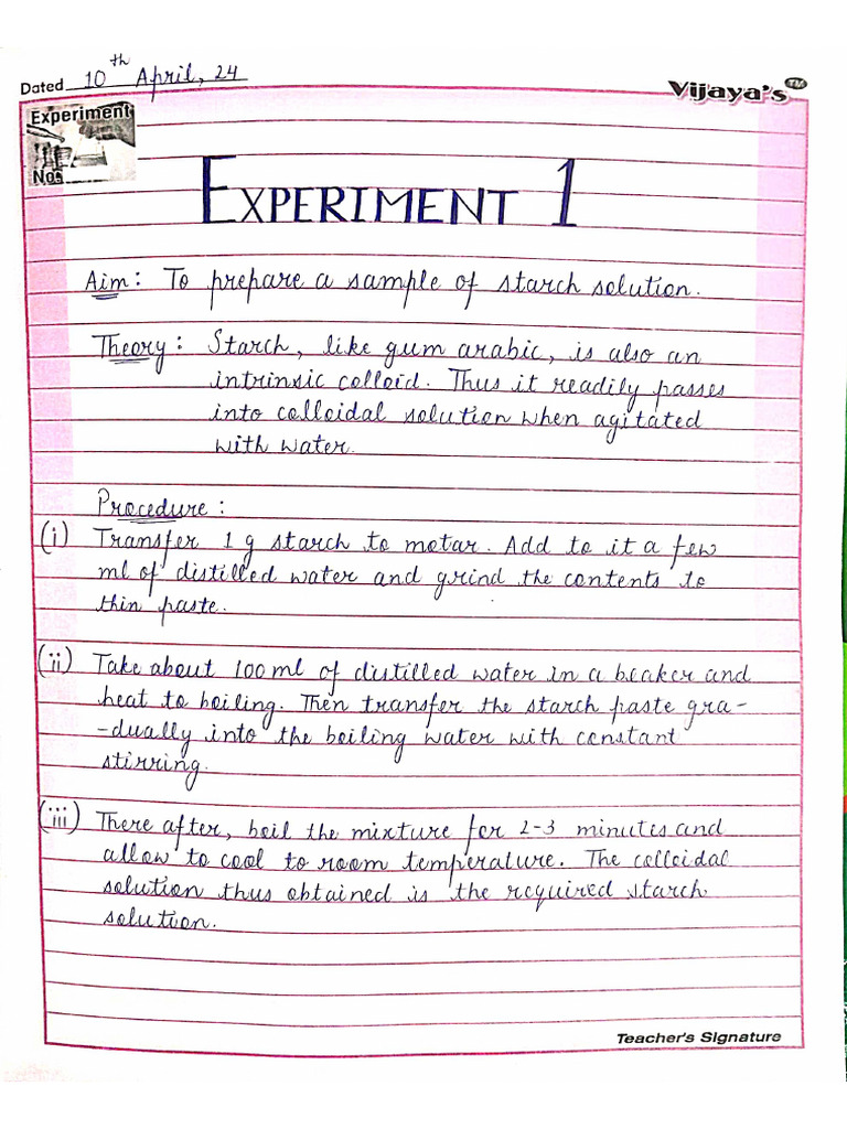 Chemistry Practicals | PDF