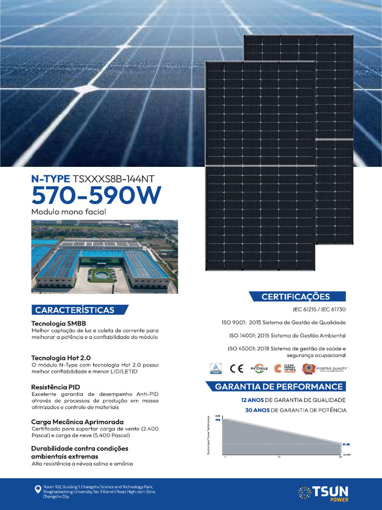 1-ficha_técnica_-_painel_solar_tsun_570w | PDF