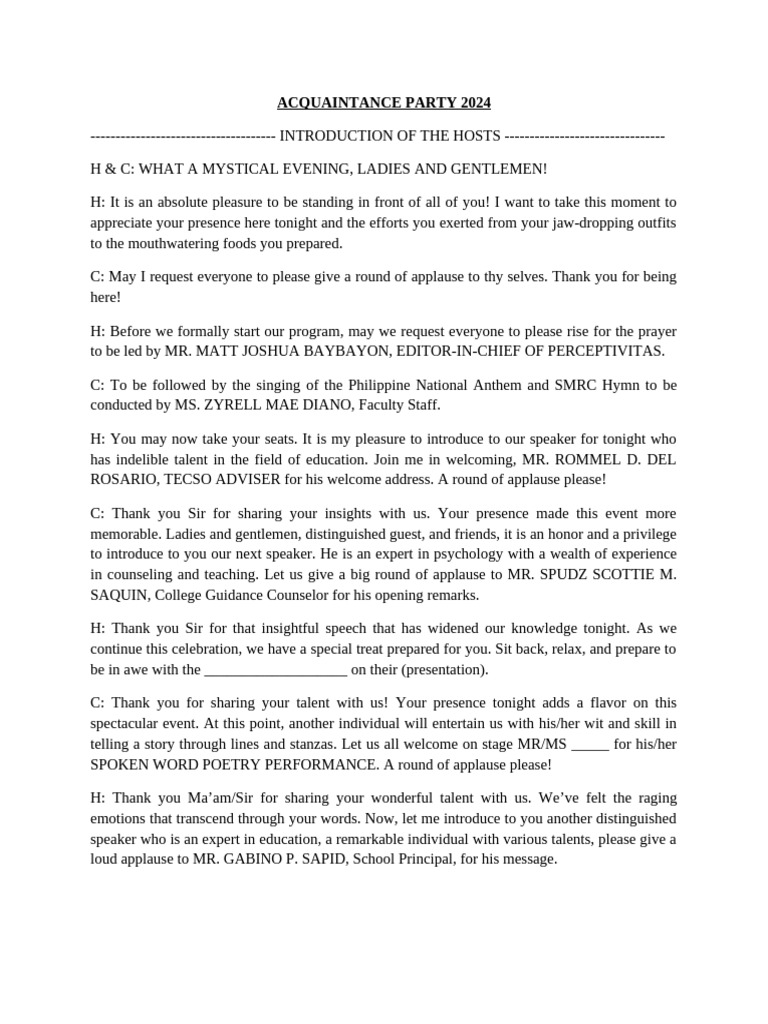 ACQUAINTANCE PARTY 2024 | PDF