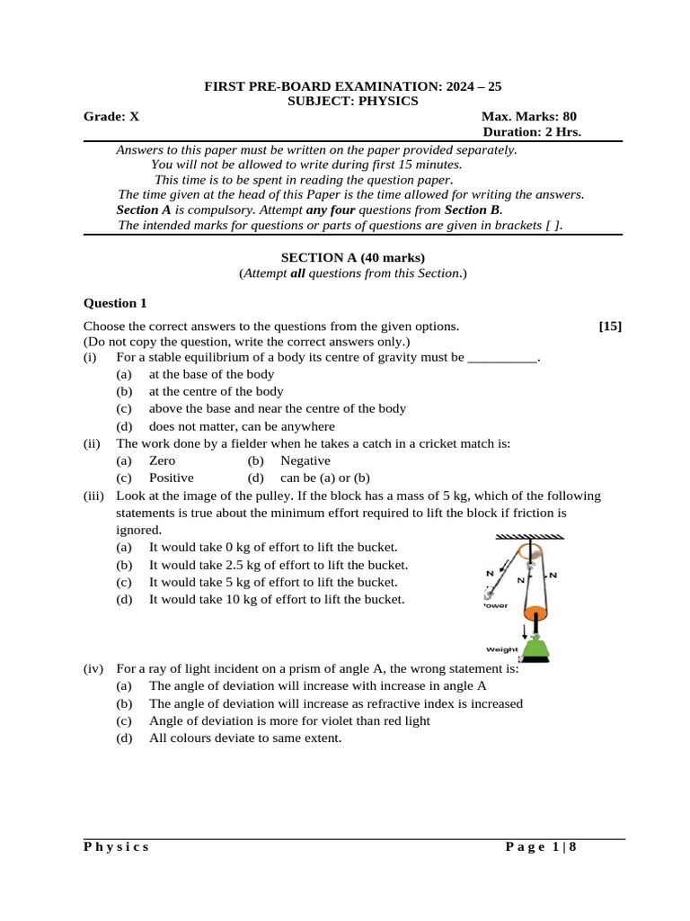 Physics Sample Paper -2 | PDF | Refraction | Electrodynamics
