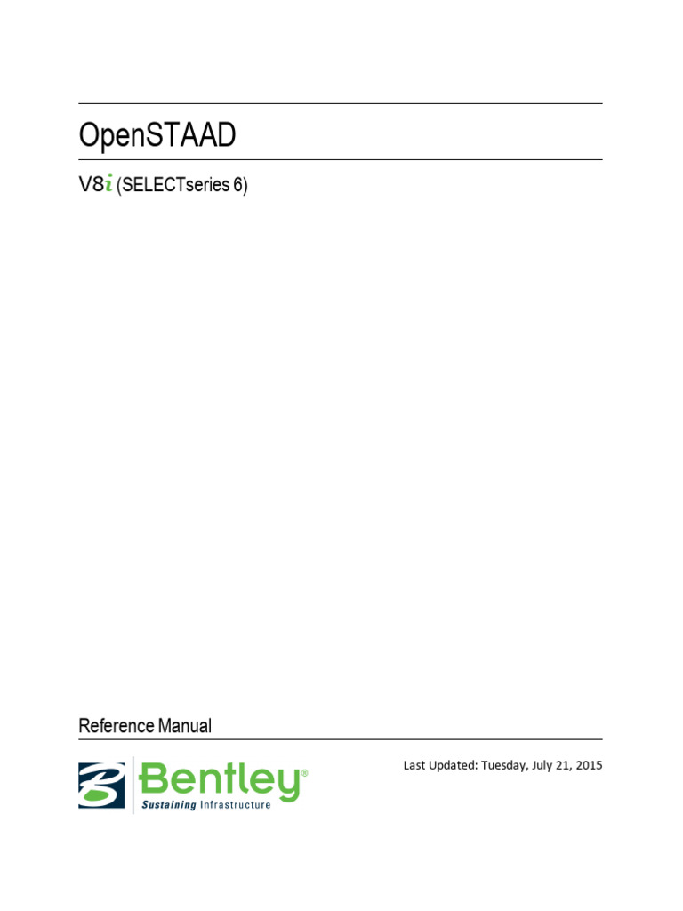 OpenSTAAD Reference V8i | PDF | Microsoft Excel | Visual Basic For Applications