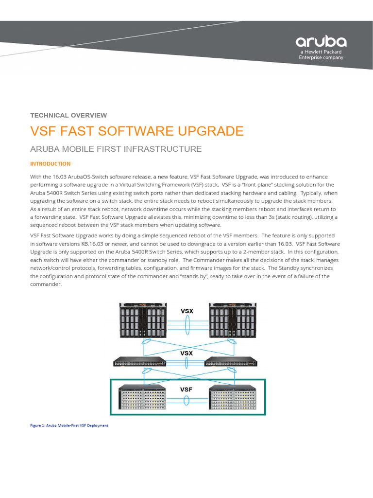 ArubaOS-Switch - VSF Fast Software Upgrade | PDF | Booting | Computer Network