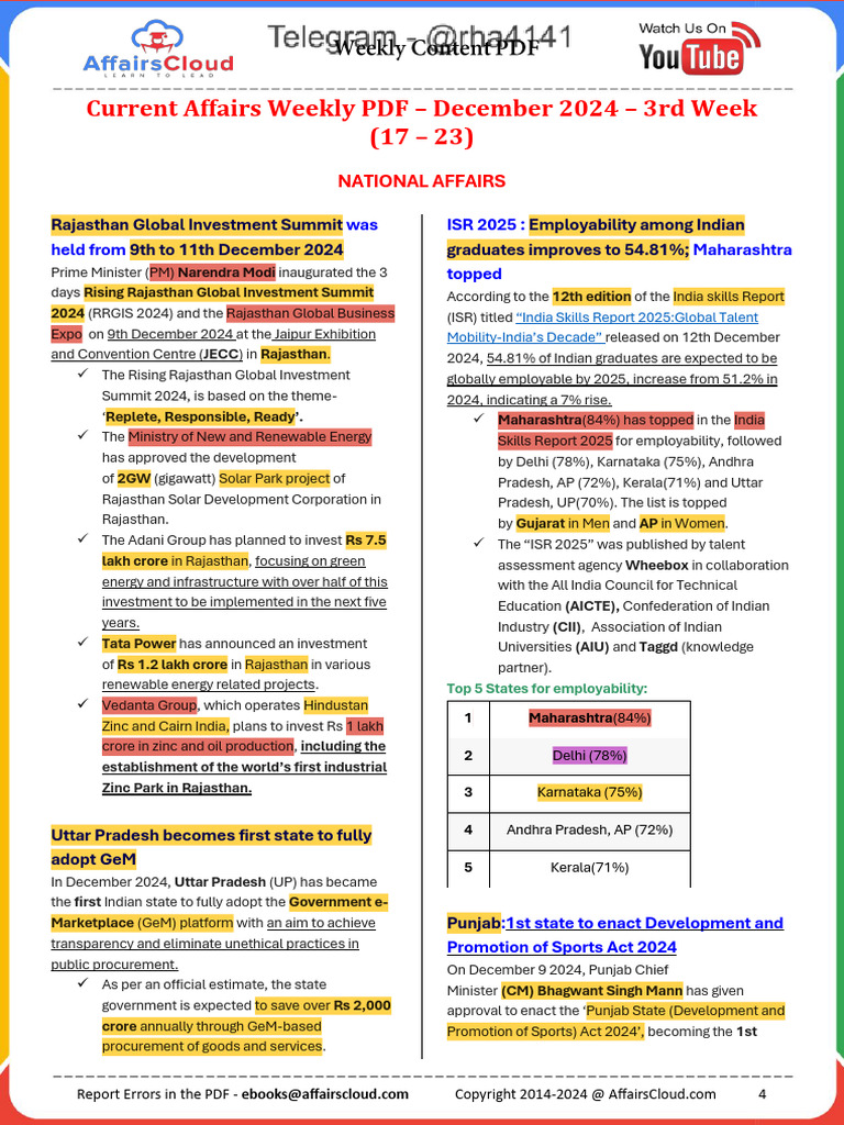 AC Dec 2024 3rd Week Content English PDF - Watermark | PDF | Exchange ...