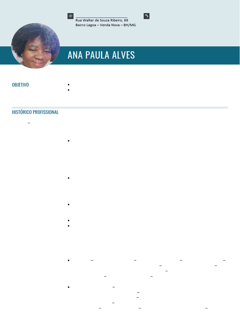 Ana Paula Alves Currículo | PDF | Contabilidade | Pré-escola