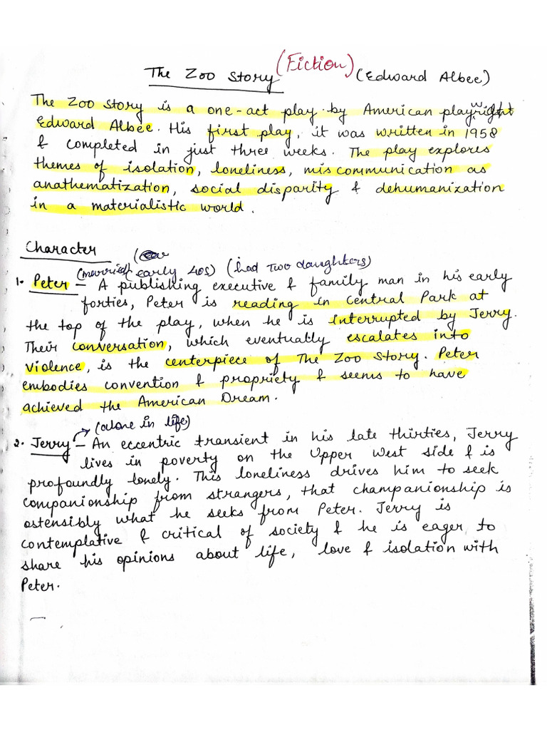 Zoo Story by Edward Albee | PDF