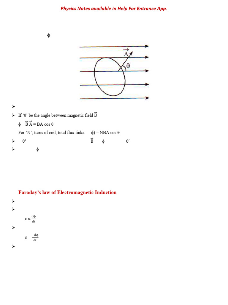 Electromagnetic Induction pdf notes of class 12 | PDF | Inductance ...