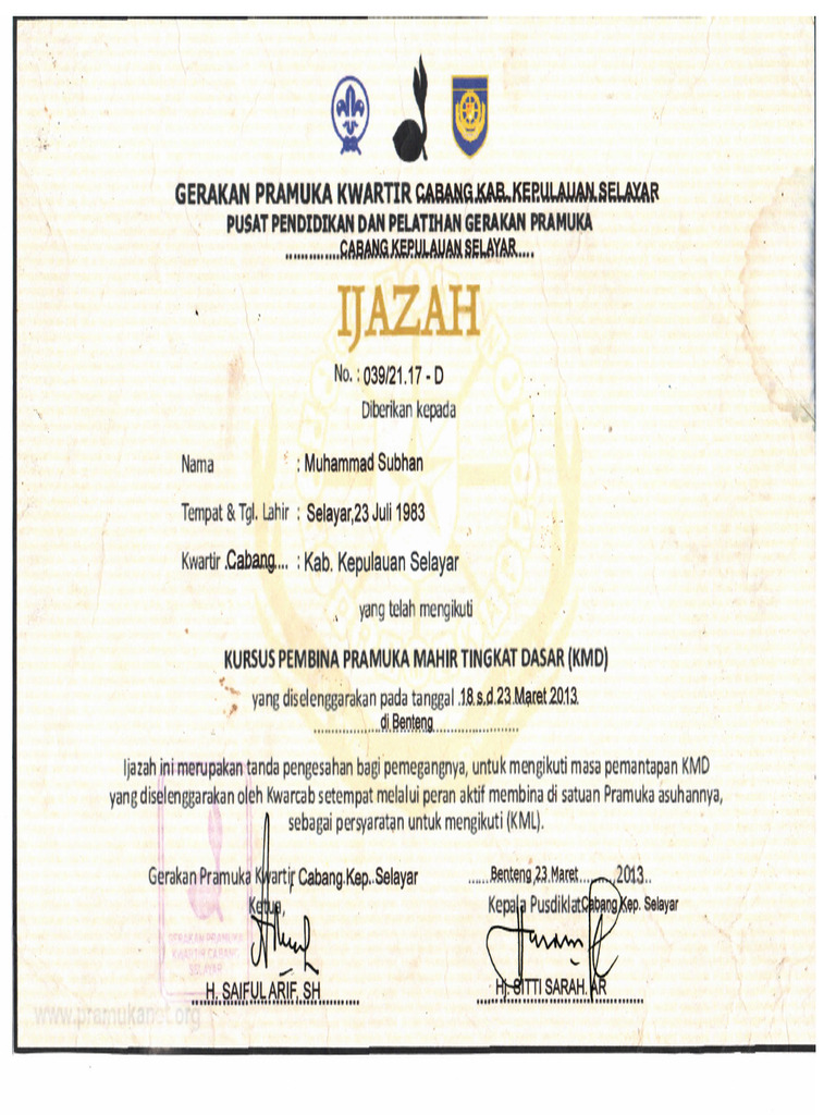 Ijazah KMD | PDF