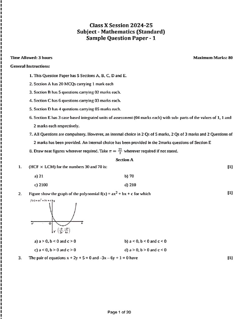 Class 10 Basic Maths Pdf