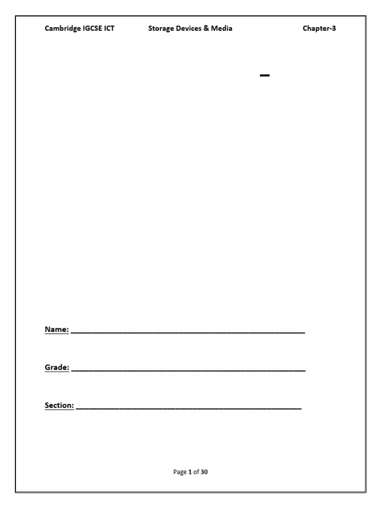 IGCSE ICT - Chapter-3 5BStorage Devices Amp3b Media5D - Classified Past ...