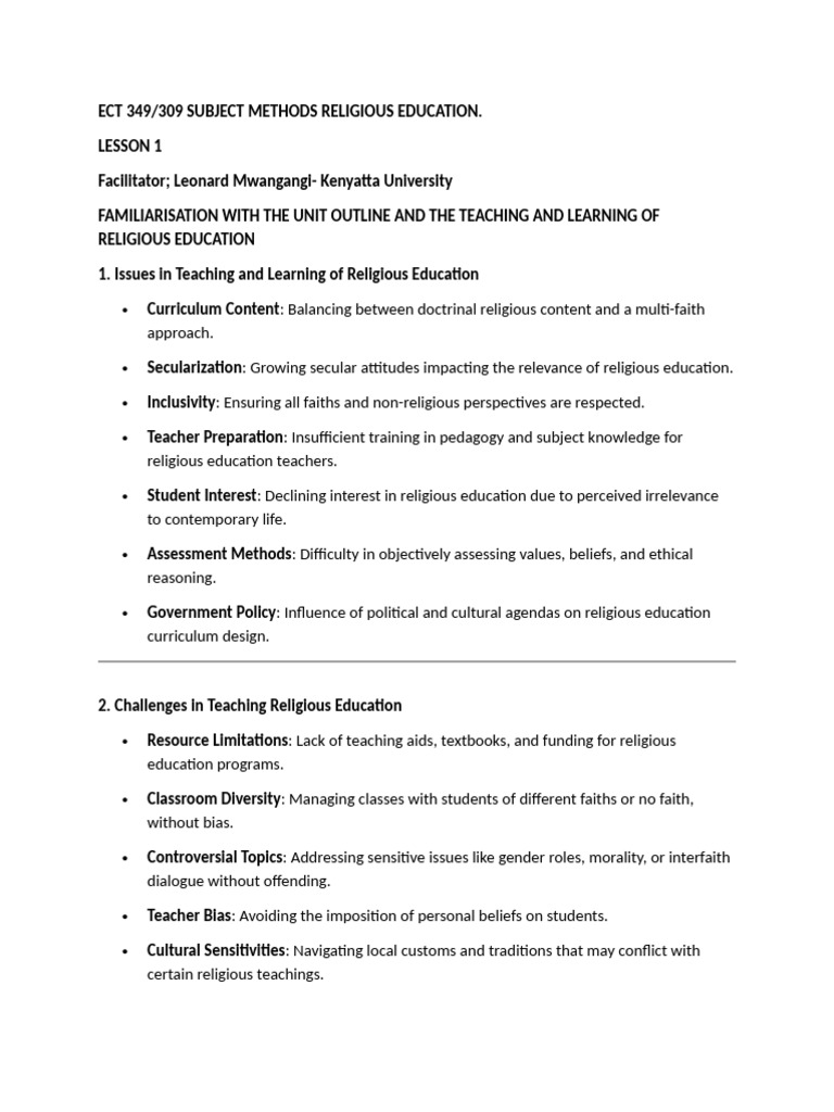 Challenges and Trends in Religious Education | PDF | Interfaith ...