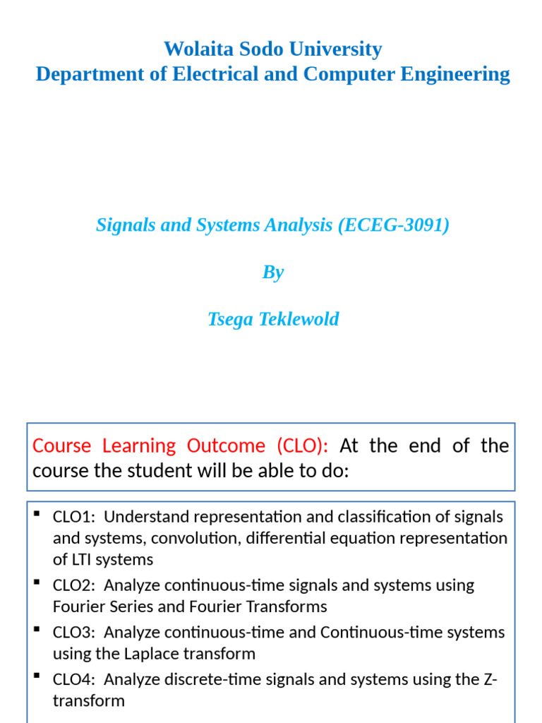 Signals and Systems Analysis Course Guide | PDF | Mechanics | Physics