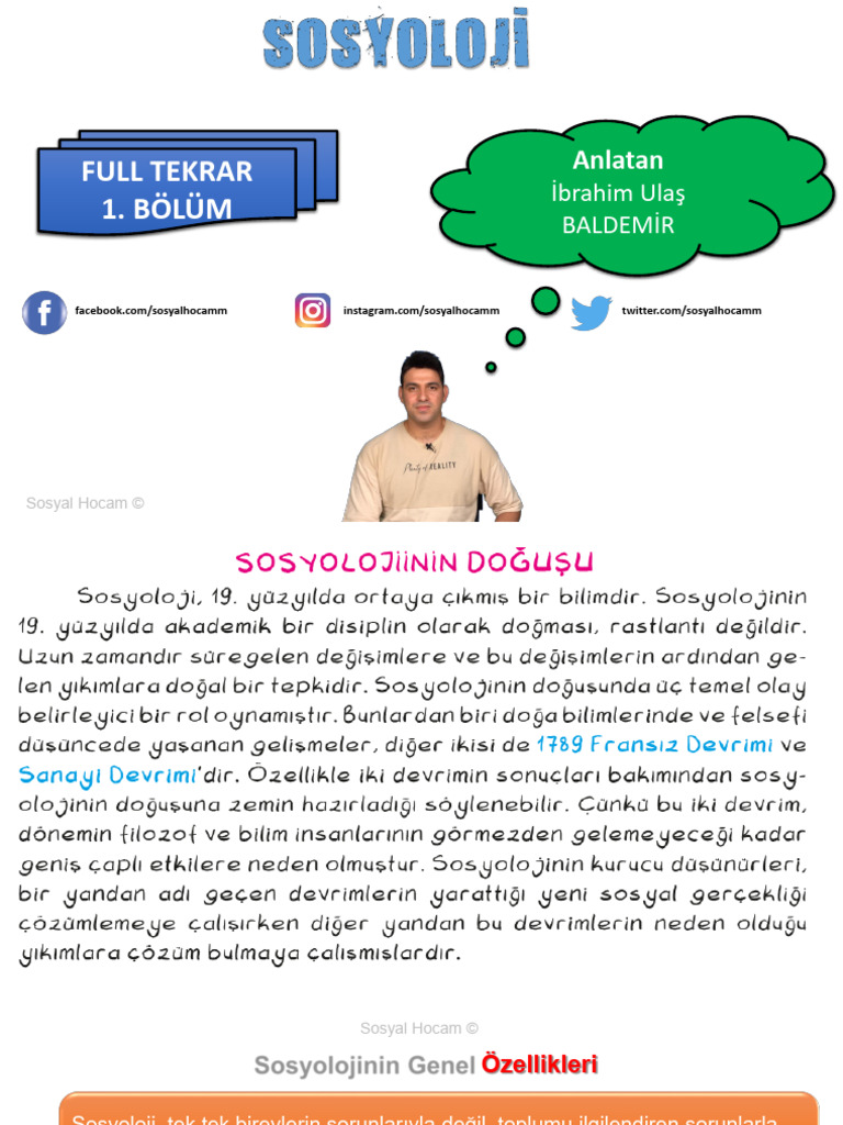 Tyt Ayt Sosyoloji Ders Notlari | PDF