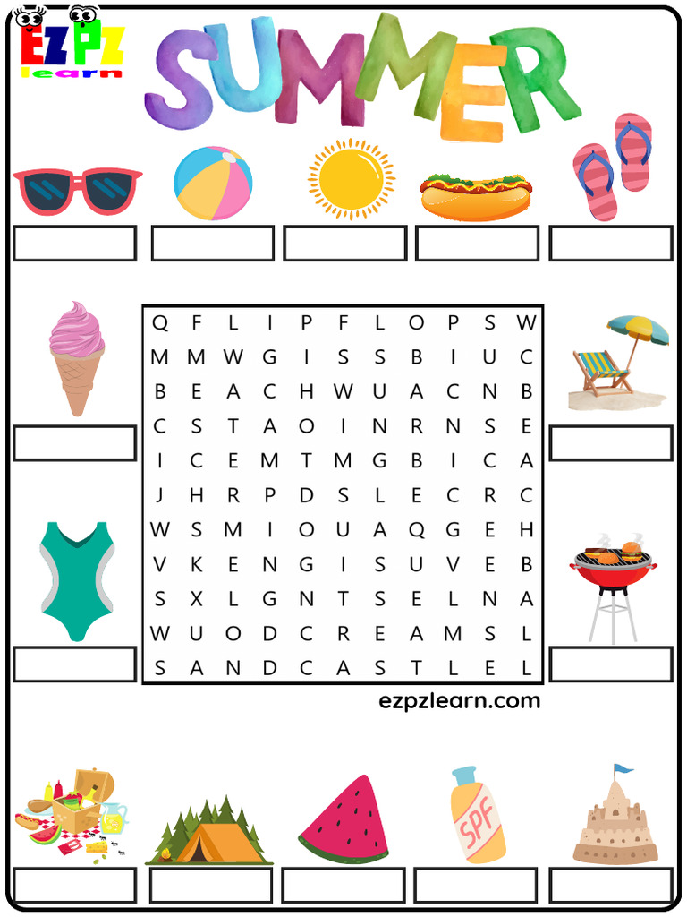 Summer Word Search and Write | PDF