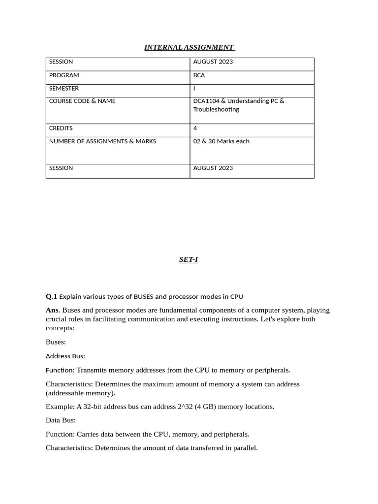 Fundamentals It DC A 1101 | PDF | Random Access Memory | Booting