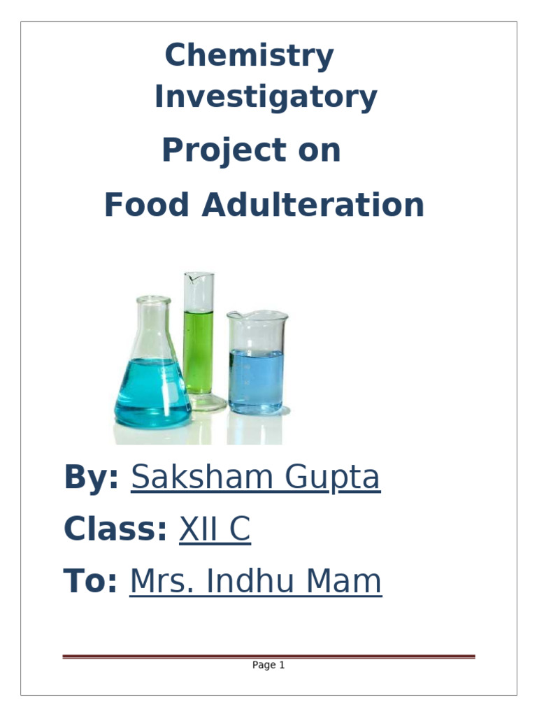 Chemistry Investigatory Project On Food PDF | PDF | Chili Pepper | Foods