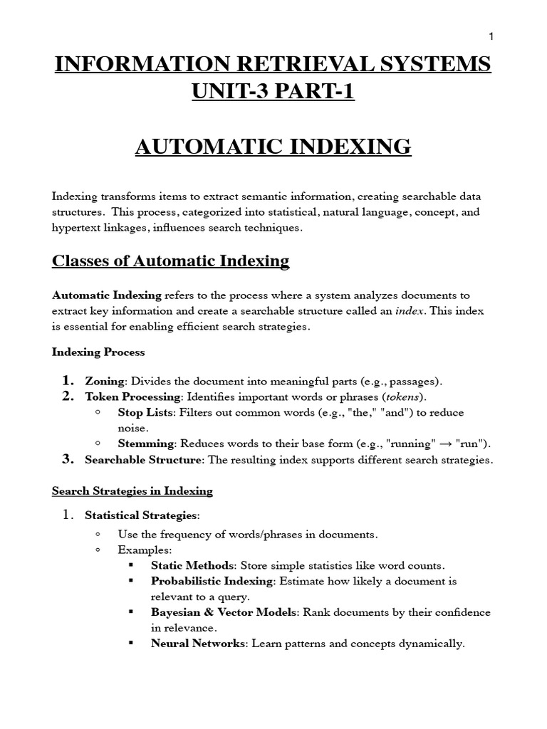 IRS Unit 3 by Krishna | PDF | Search Engine Indexing | Information Retrieval