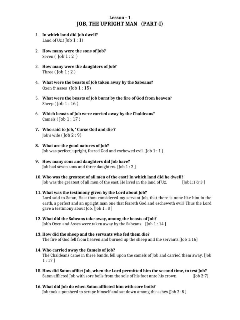 Ln 1-5 one word questions(English) | PDF | Elijah | Books Of Kings