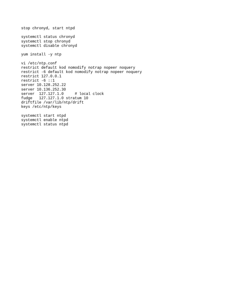 Stop Chornyd Start NTPD | PDF