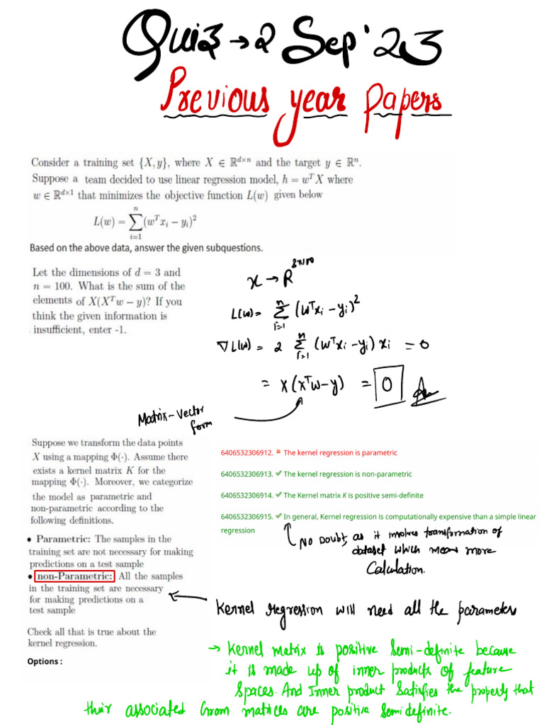 Quiz 2 Sep 23 Pyq | PDF | Numerical Analysis | Statistical Theory