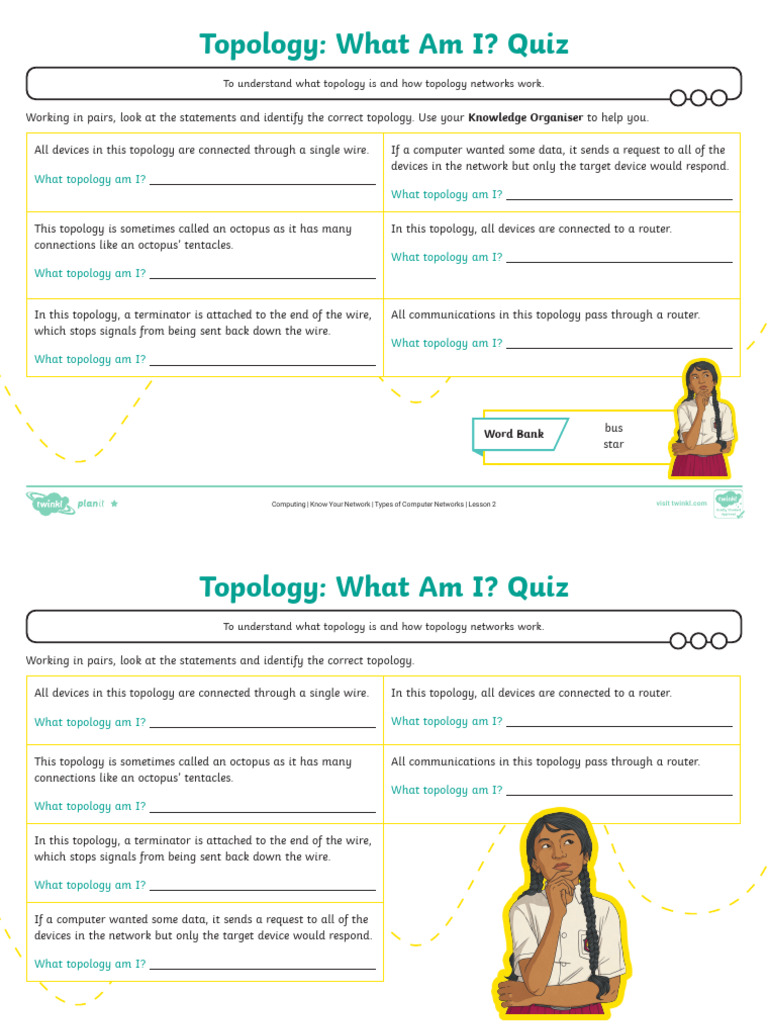 Network Topologies Quiz and Answers | PDF | Network Topology | Computer ...
