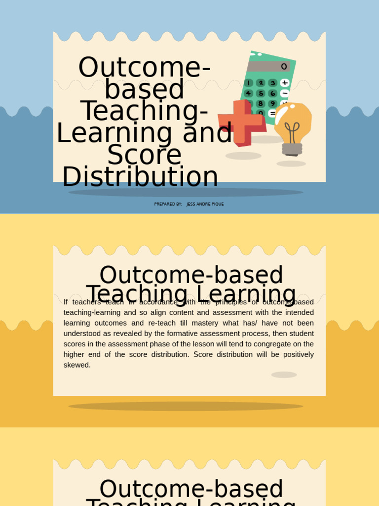 Outcome Based Teaching And Score Trends Pdf