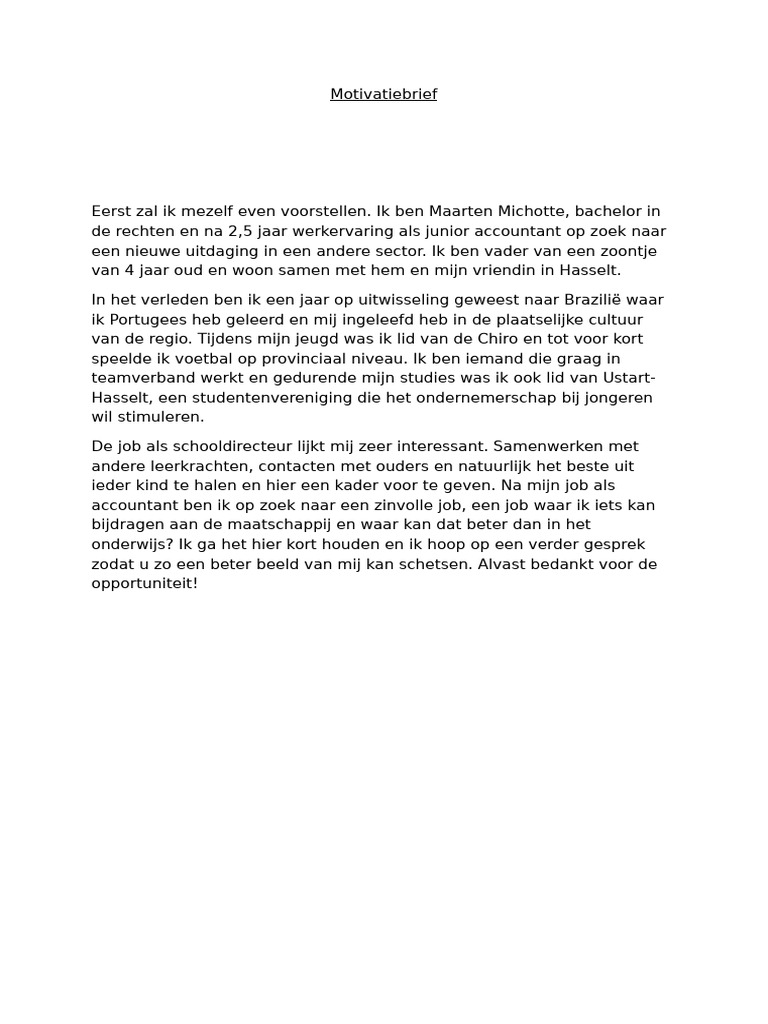 Motivatie Brief | PDF