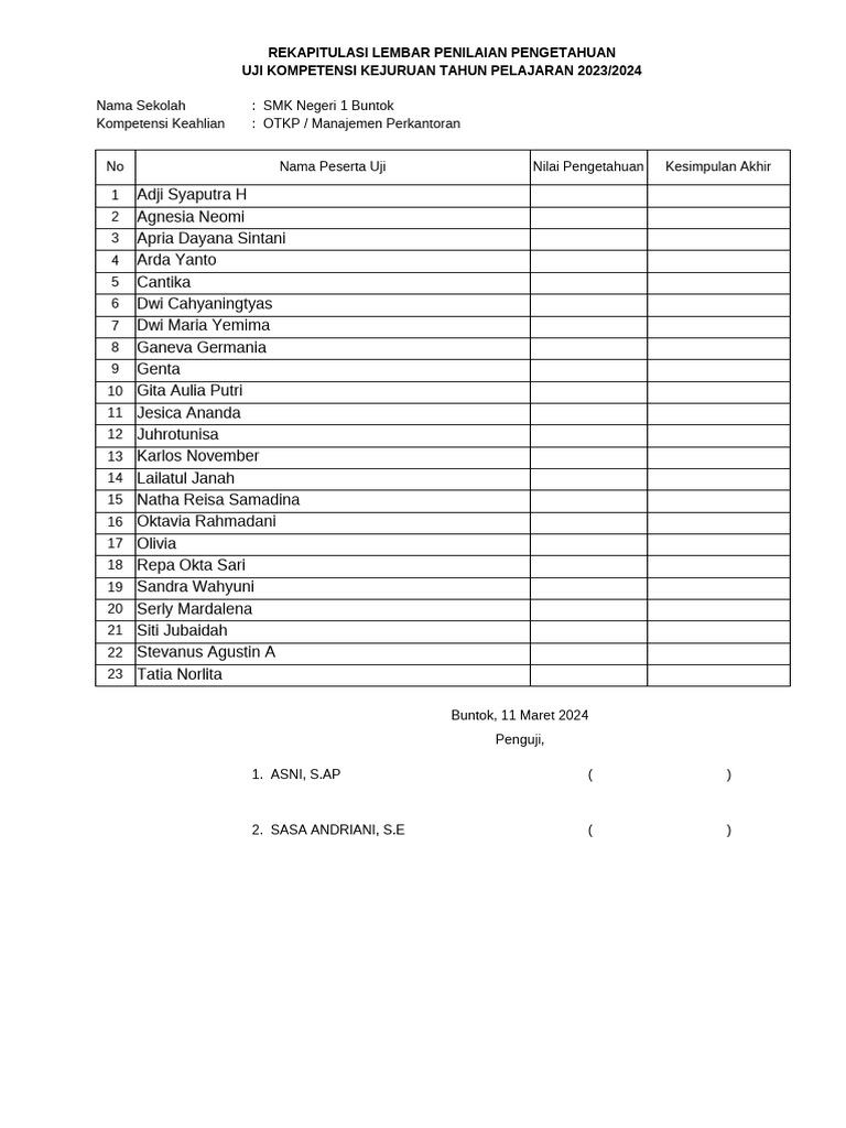 Pengetahuan... XII OTKP 1 & 2 | PDF