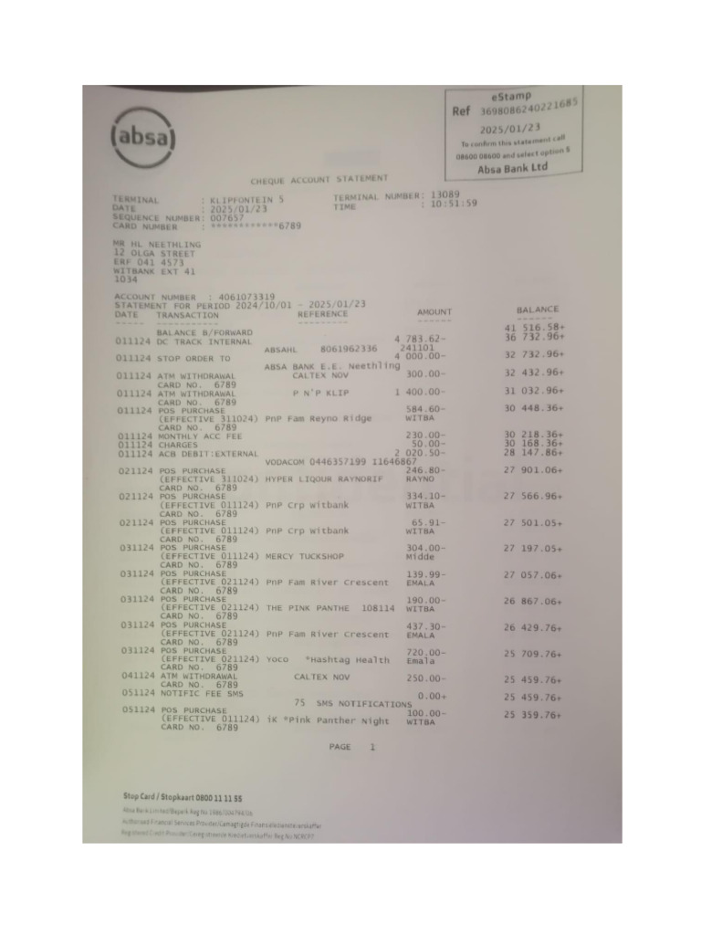 Bank Statements | PDF