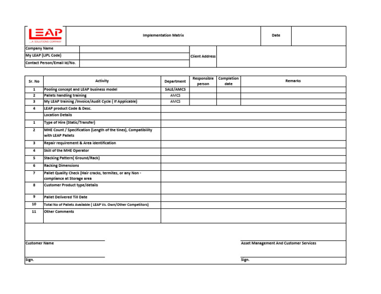Implementation Sheet Updated | PDF