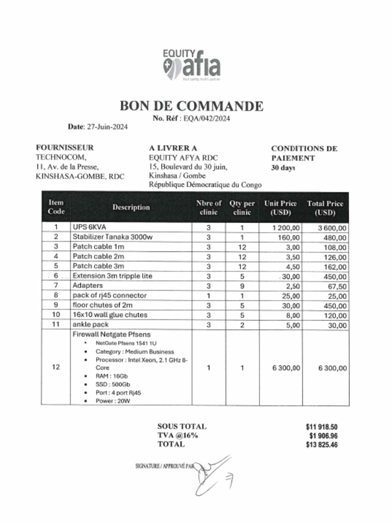 Technocom - ICT Items For 3 Clinics - 042 - 2024 | PDF