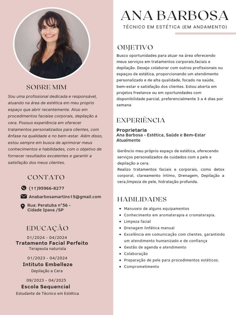 Curriculum Ana Barbosa | PDF