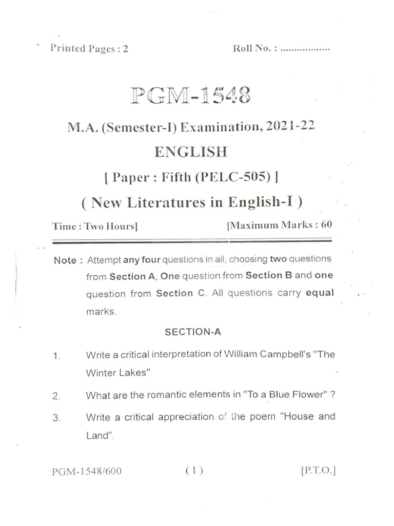 Paper (5) Ma Eng Semester 1 Pyq | PDF