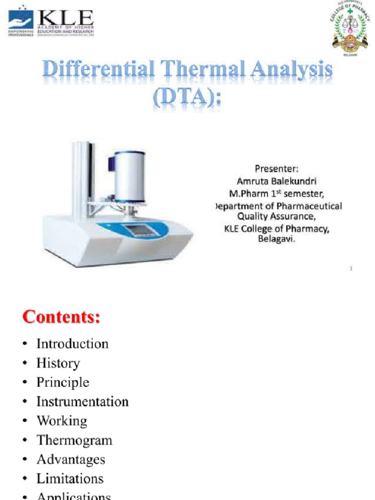DTA Thermal Analysis | PDF