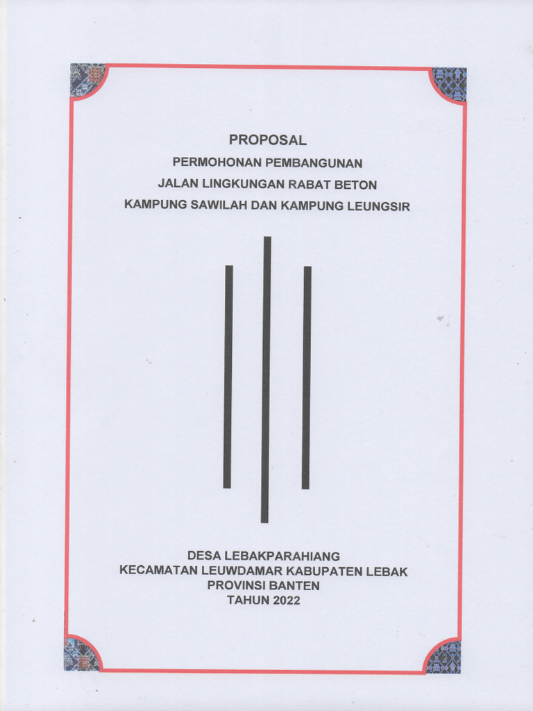 Proposal Pembangunan Rabat Beton Desa Le | PDF