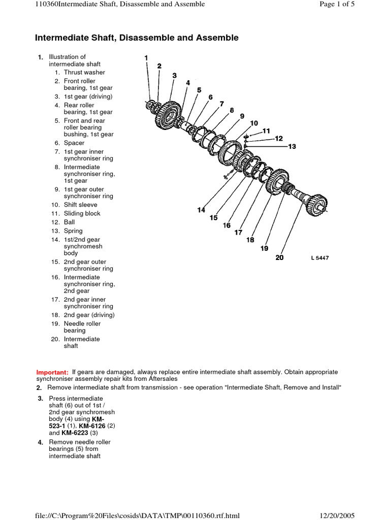 00110360-Intermediate Shaft, Disassemble and Assemble | PDF | Manual ...