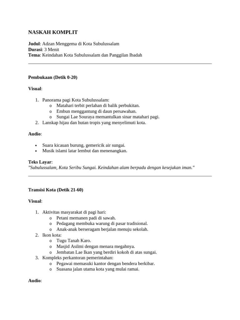 Naskah Dan Breakdown | PDF