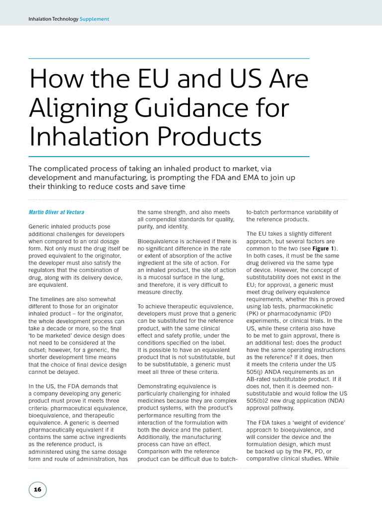 How The EU and US Are Aligning Guidance For Inhalation Products | PDF ...