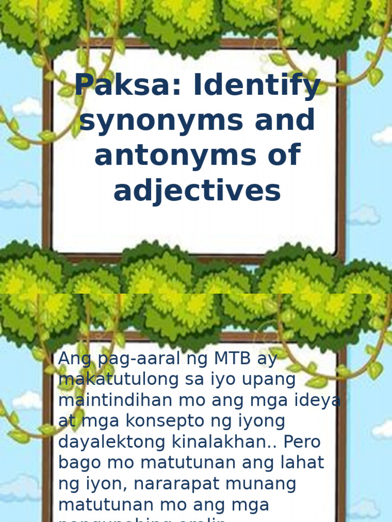Q4 - MTB-MLE - MOD 3 - #Identify Synonyms and Antonyms of Adjectives | PDF