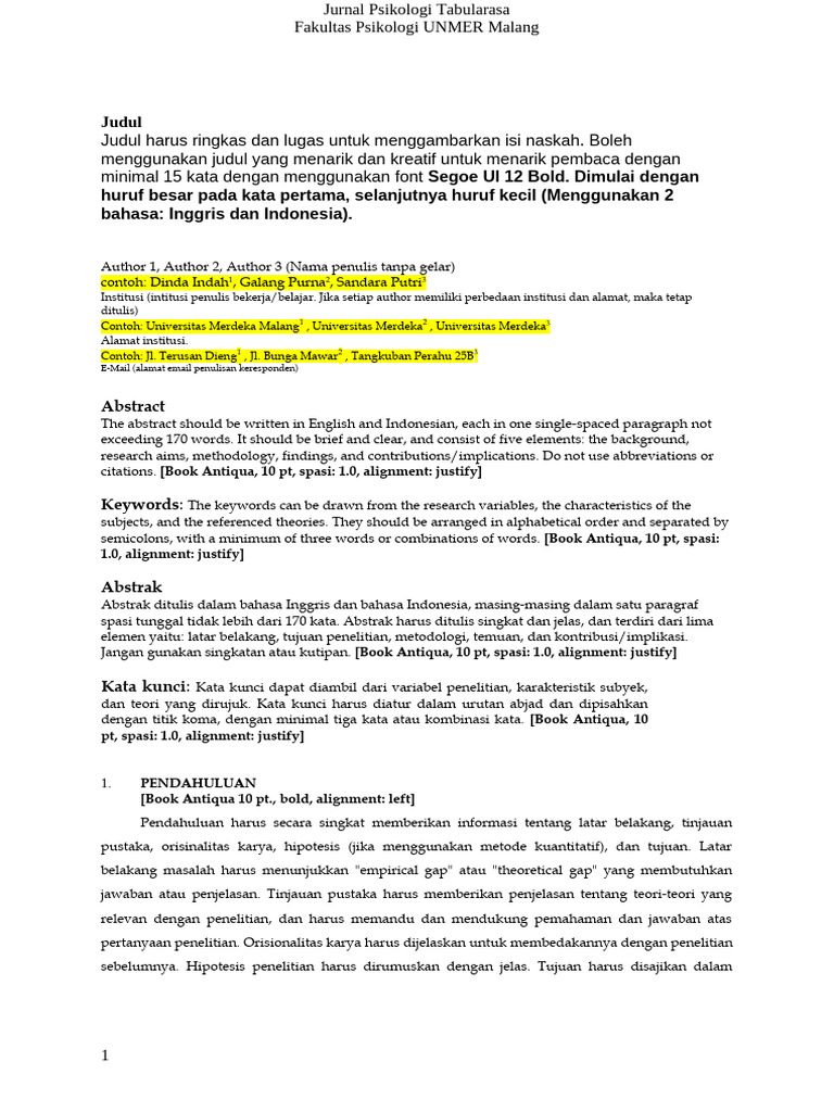 Templete 1 JPT UNMER Malang | PDF