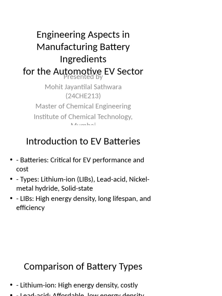 Engineering Aspects Battery Ingredients | PDF | Lithium Ion Battery ...