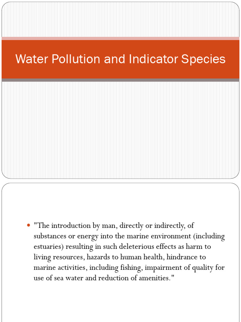 Water Pollution and Indicator Species | PDF | Water Pollution | Sewage ...