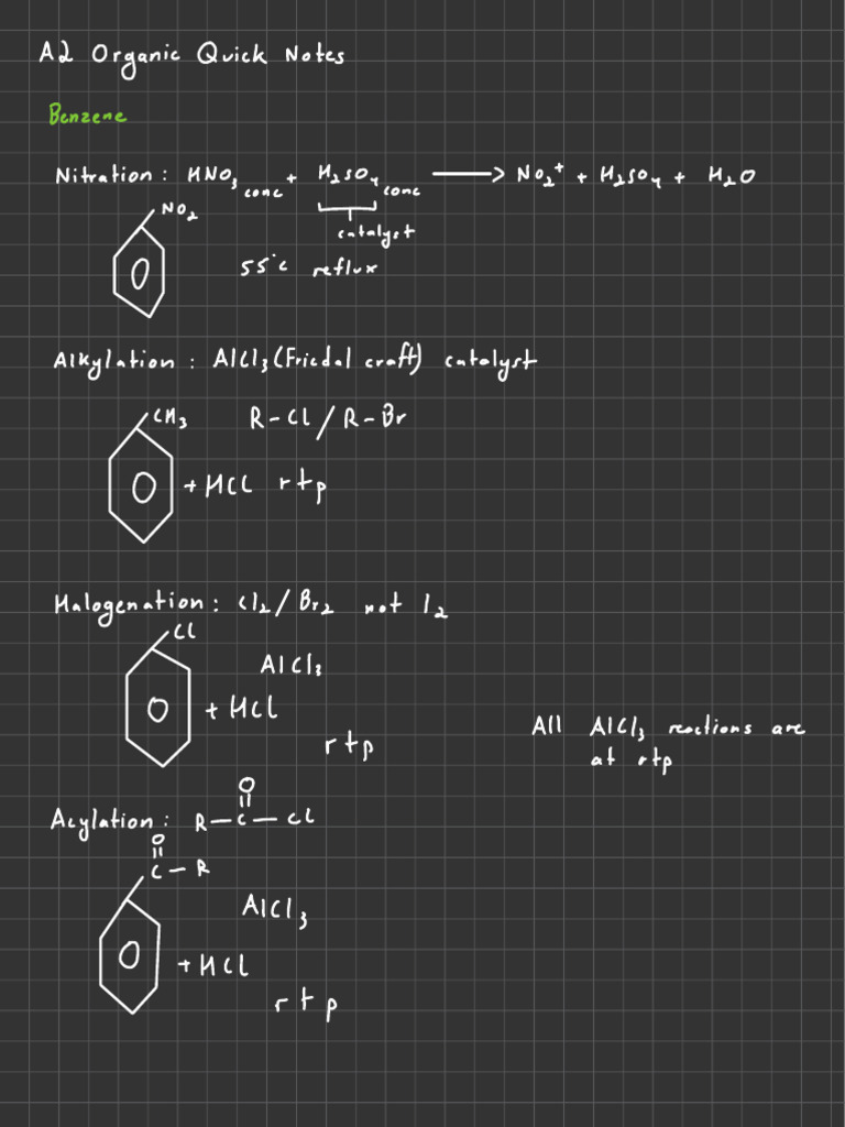 A2 Organic Quick Notes | PDF | Amine | Organic Chemistry