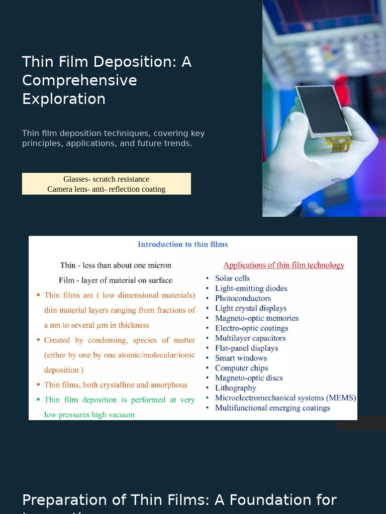 Thin Film Deposition A Comprehensive Exploration | PDF | Thin Film ...