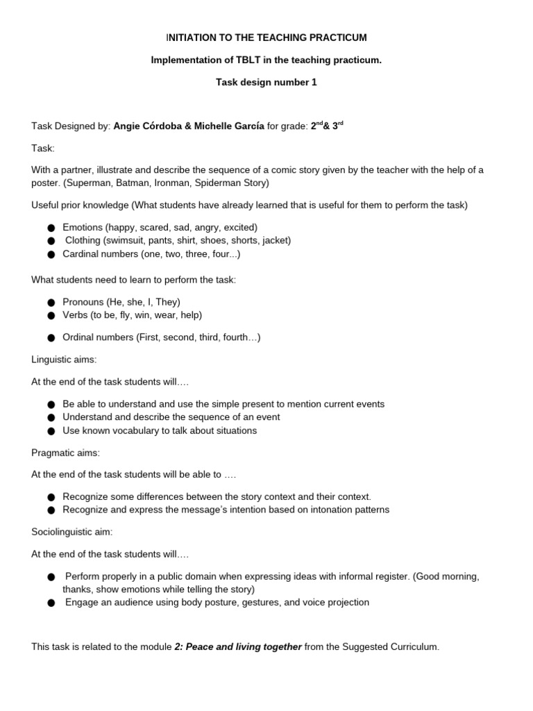 Task Design Corrected Michelle Angie 1 FINAL FEEDBACK | PDF | Sentence ...