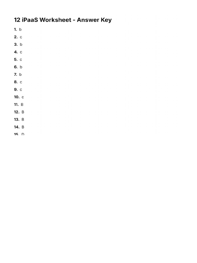 12 iPaaS Worksheet_AnswerKey | PDF