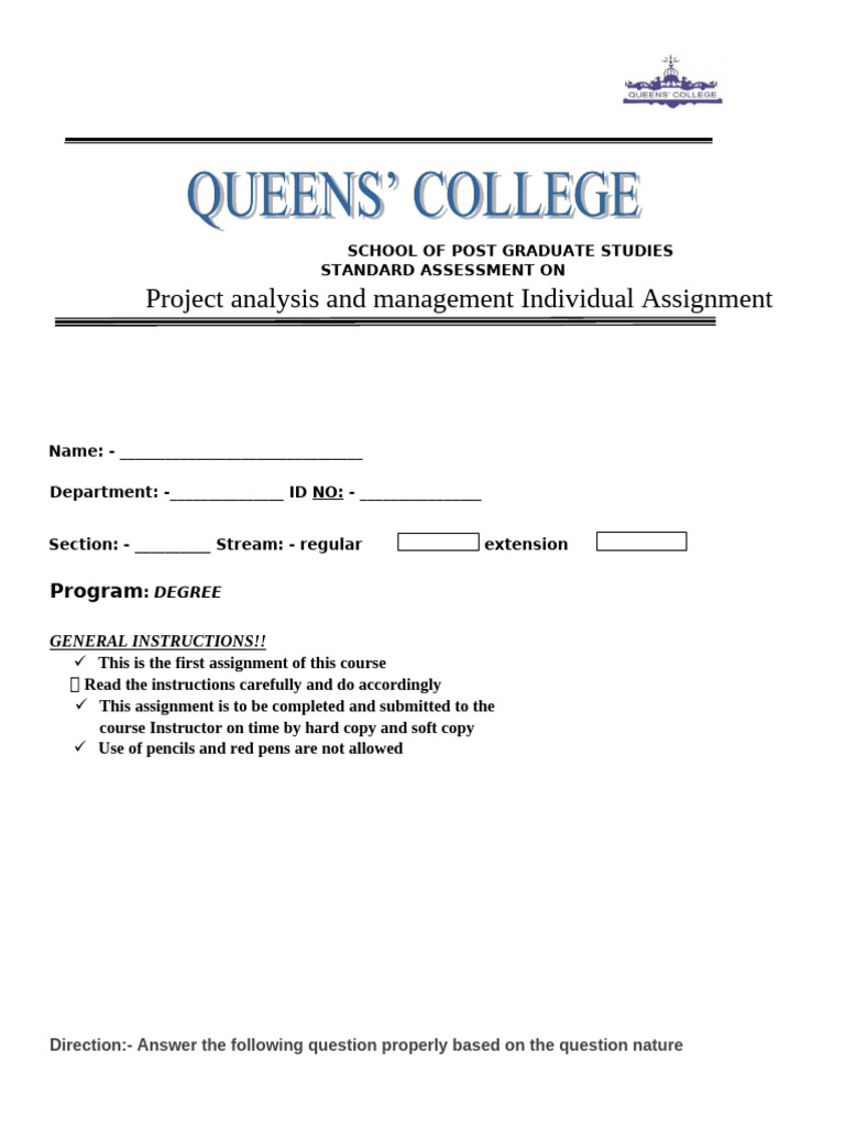 1 Project-Management INDIV. Assi. | PDF | Project Management | Business