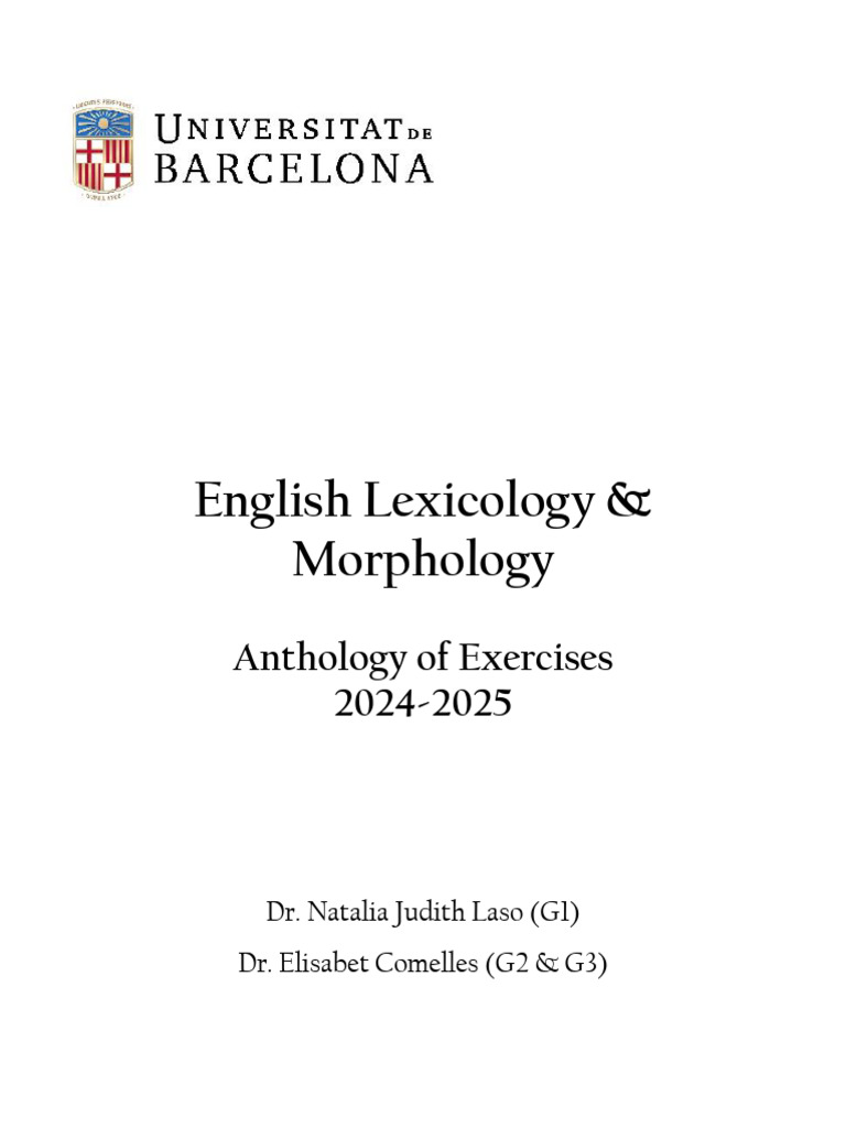 E-Pack ALL2425 | PDF | Morphology (Linguistics) | Word