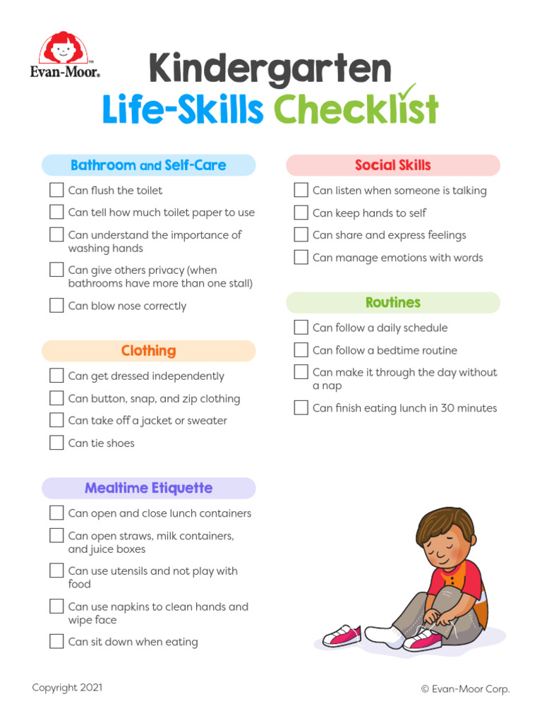 Kindergarten Life Skills Checklist | PDF