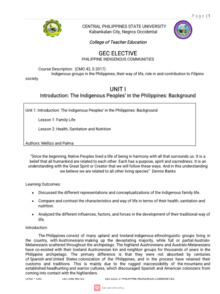 GEC-2-Philippine-Indigenous-Community-Hands-Out (1) | PDF | Ethnic Groups | Mindanao