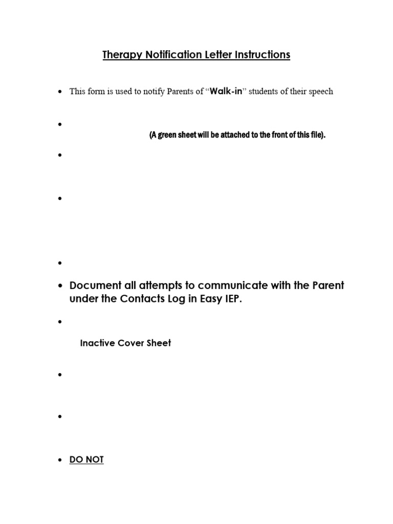 Speech Therapy Notification Process Guide | PDF